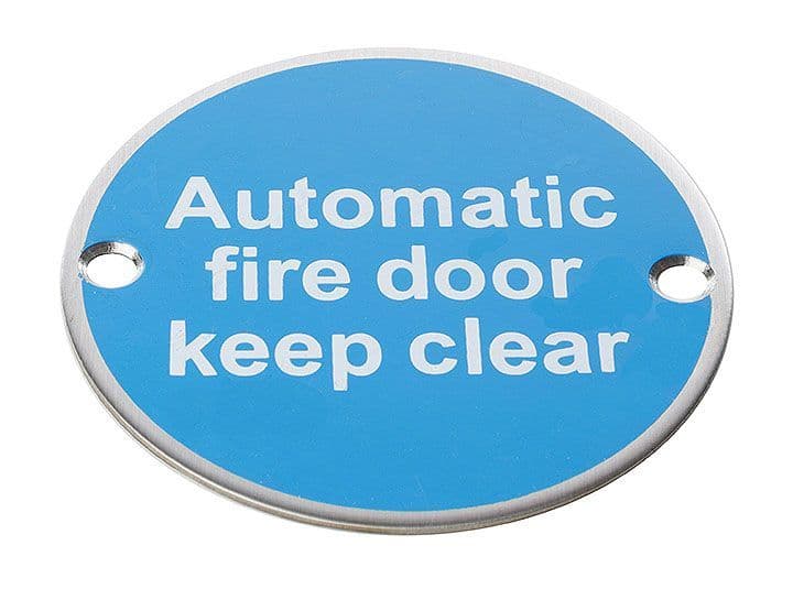 HRD8112 Metal Sign Automatic Fire Door Keep Clear – RTR Services